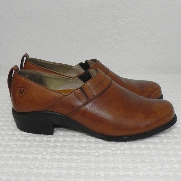 Ariat | Shoes | Ariat Brown Leather Comfort Clogs Paddock Sport Slip ...